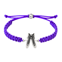 Dance Ballet Rope Bracelet with a Ballet Slipper Charm - SPORTYBELLA