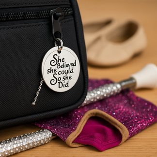 Baton Twirling She Did Keychain