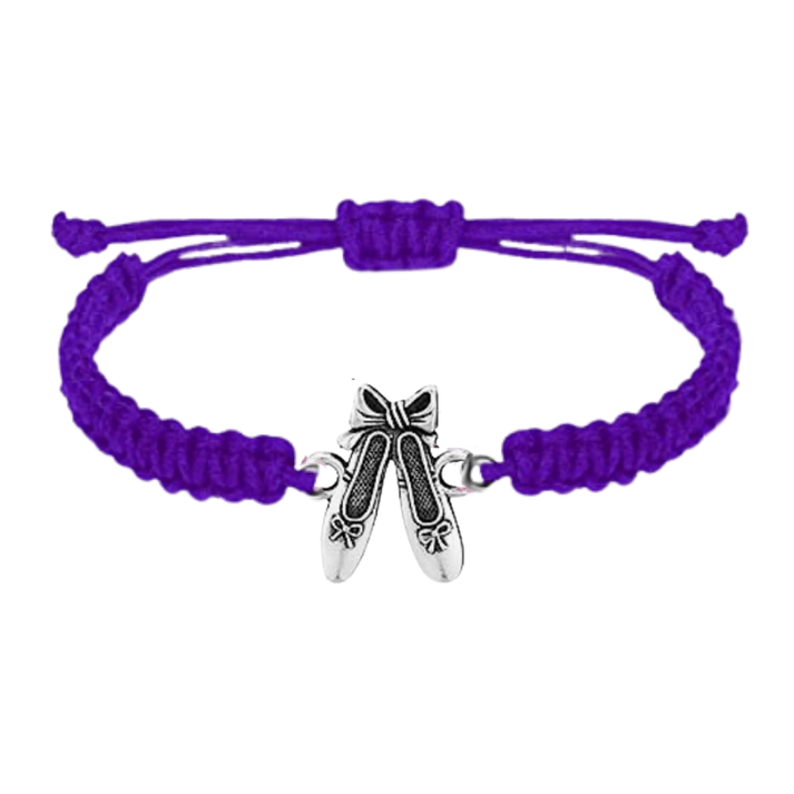 Dance Ballet Rope Bracelet with a Ballet Slipper Charm - SportyBella