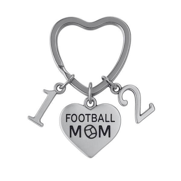 Football Mom Keychain with Players Numbers