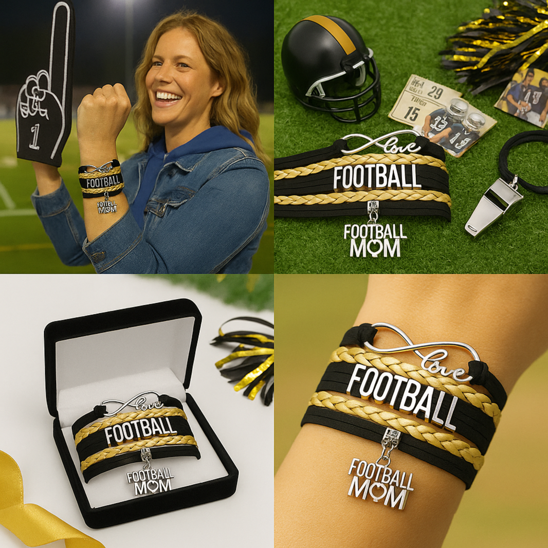 Personalized Football Bracelets - Football Gifts - Sportybella