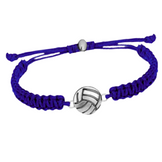 Adjustable Volleyball Rope Bracelet with a Charm - SportyBella