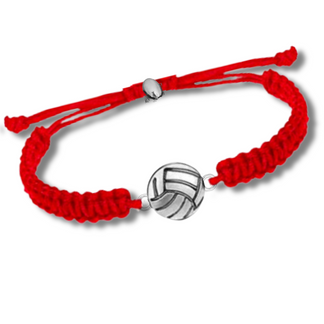Adjustable Volleyball Rope Bracelet with a Charm - SportyBella