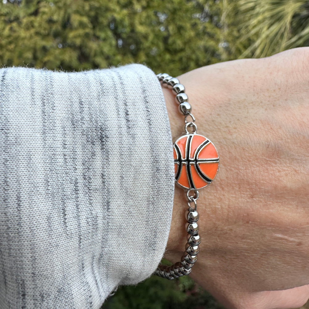 Basketball Bracelets With a Customizable Charm - SportyBella