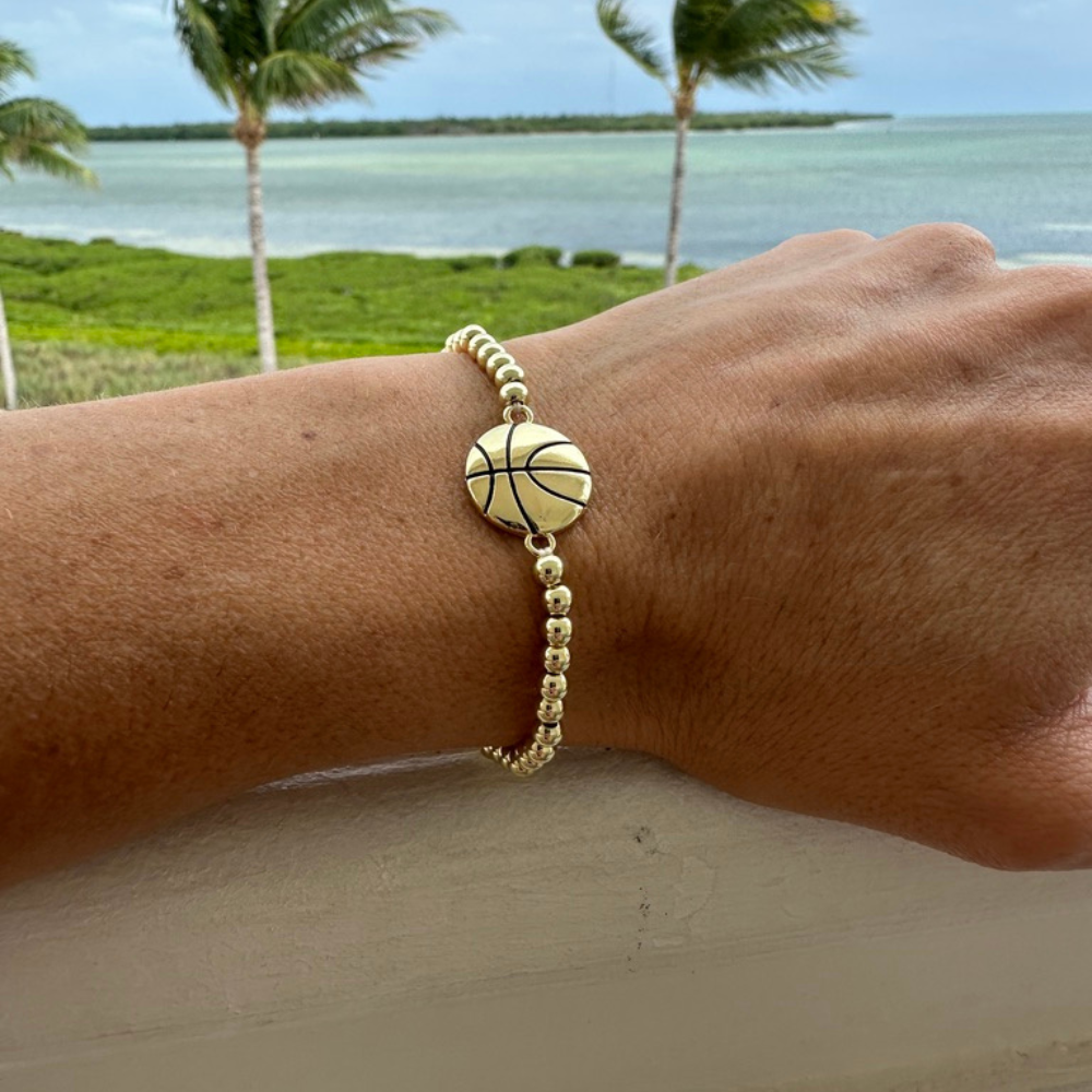 Basketball Bracelets With a Customizable Charm - SportyBella
