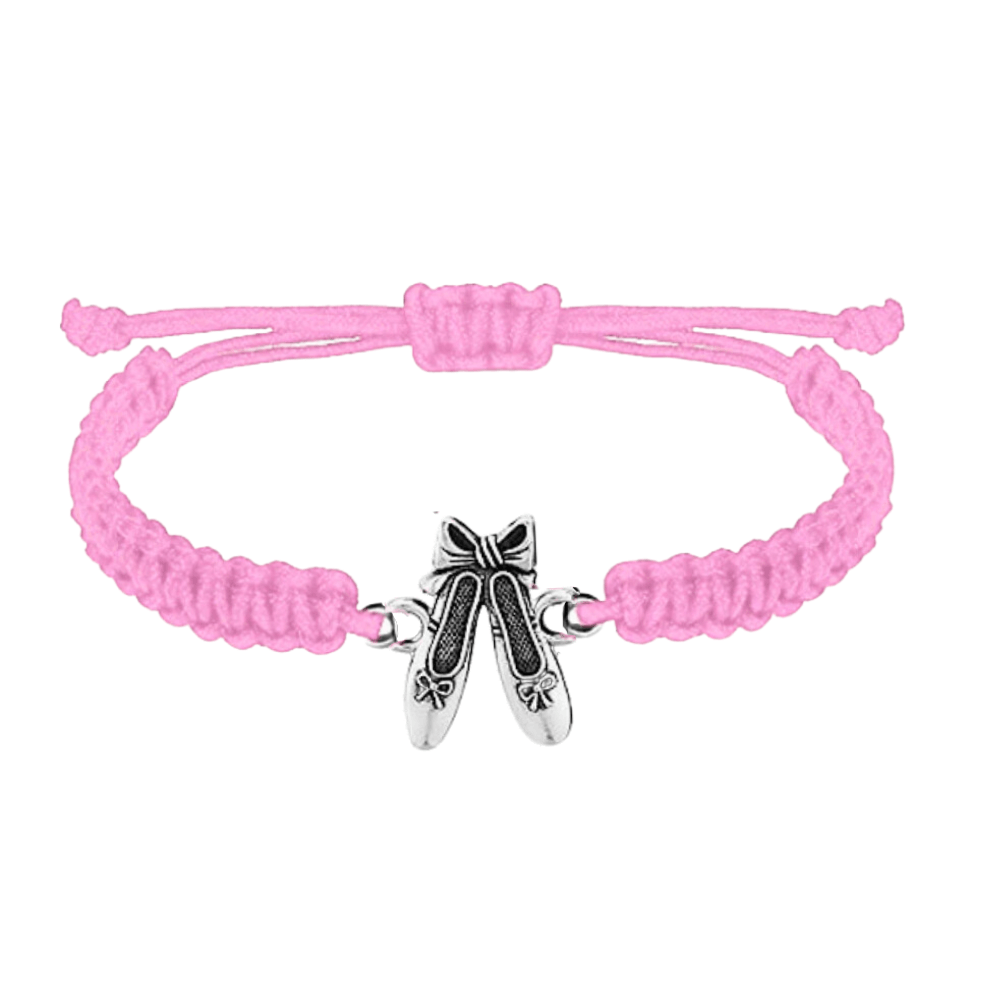 Dance Ballet Rope Bracelet with a Ballet Slipper Charm - SportyBella