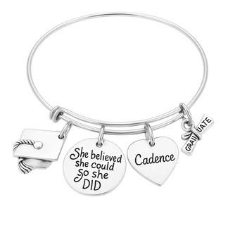 Personalized Engraved Graduation Bracelet