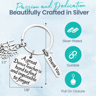 Engraved Dance Teacher Keychain - Great Teacher is Hard to Find ...