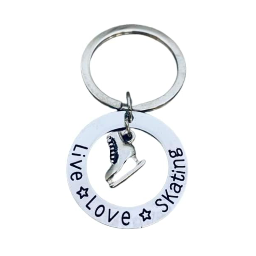 Girls Live Love Figure Skating Keychain