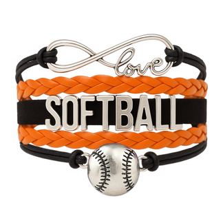 Infinity Softball Bracelet with Charms for Girls - SportyBella