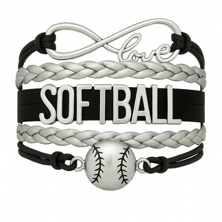 Infinity Softball Bracelet with Charms for Girls - SportyBella