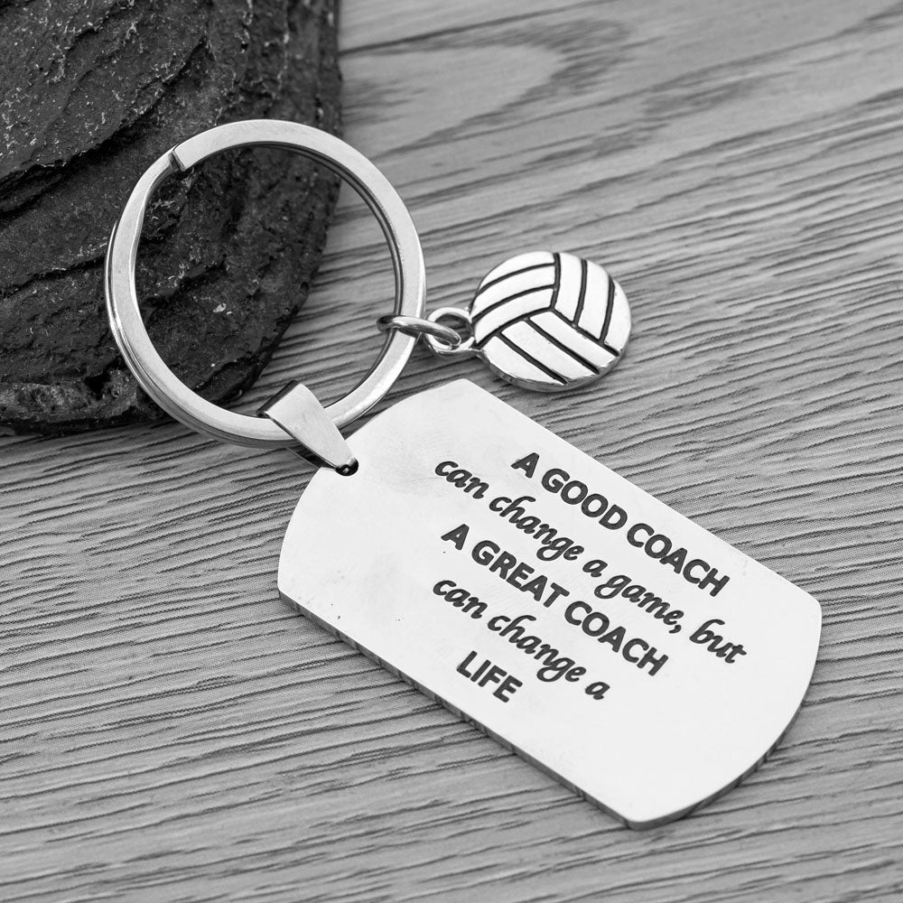 Volleyball Coach Keychain, A Good Coach Can Change a Game But a Great