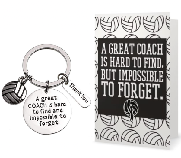 Volleyball Coach Keychain & Card Gift Set - A Great Coach is Hard to F