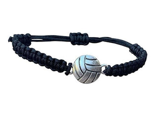 Adjustable Volleyball Rope Bracelet with a Charm - SportyBella