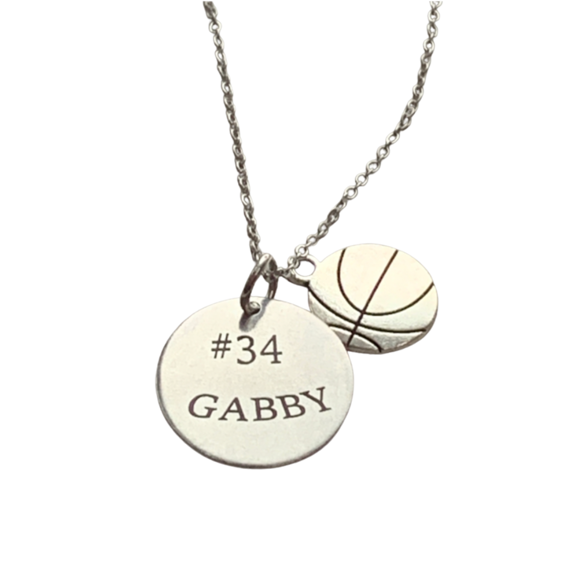 Engraved Basketball Necklace