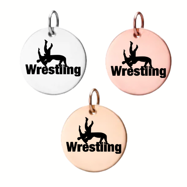 Personalized Wrestling Engraved Charm
