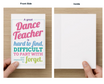 Dance Teacher Card